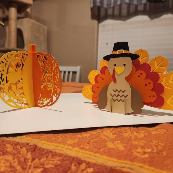 3D Cute Turkey Pop Up, Thanksgiving Turkey Centerpiece Decor Template ...