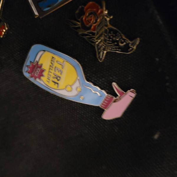 TERF Repellent Enamel Pin | Trans Rights Pride Badge - Etsy