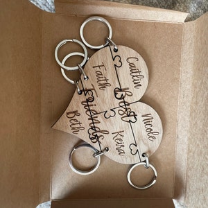Heart Name Jigsaw Puzzle Key Ring 3-16 Pieces, Best Friends, Family ...