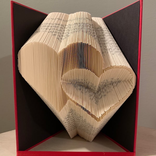 Book Folding Pattern for 2 Hearts ~ Love ~ Romance ~ Anniversary ...