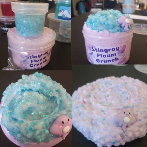 Stingray Manta Ray Floam Bingsu Crunch Slime - Lavender Scent - Etsy