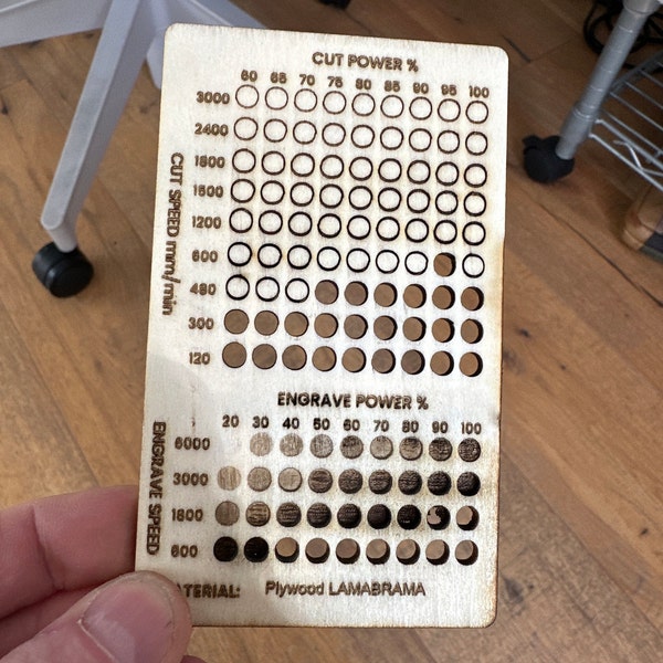 Laser Test Files | Material Test Card Lightburn | Cut & Engrave Test ...