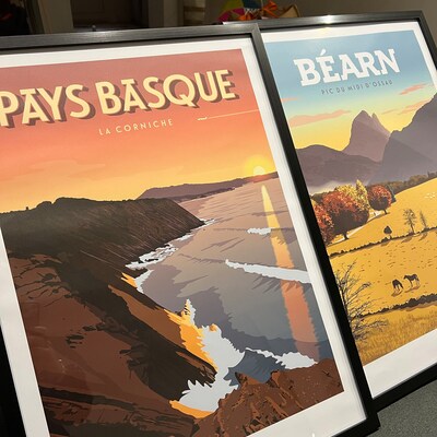 Affiche Pays Basque La Corniche Basque / Poster vintage / Art mural ...