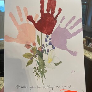 Mothers Day Flower Handprint Craft Art for Mom, Handprint Craft Grandma ...
