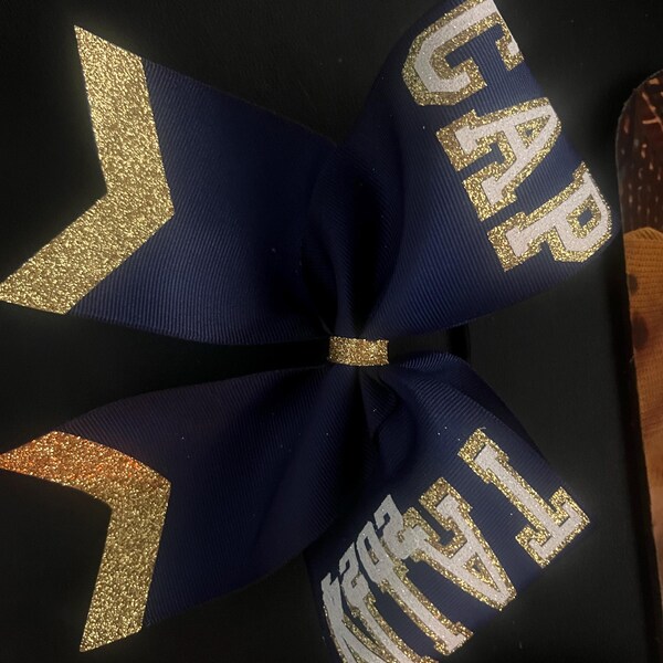 Black and Gold Cheer Bow, Custom Team Squad Bows, Great Sideline School ...