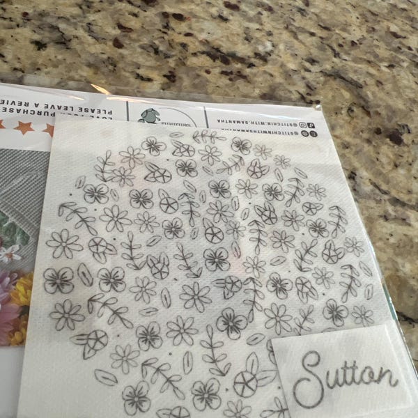 Embroidery Handprint Keepsake, Floral Kids Handprint Craft for Mothers ...