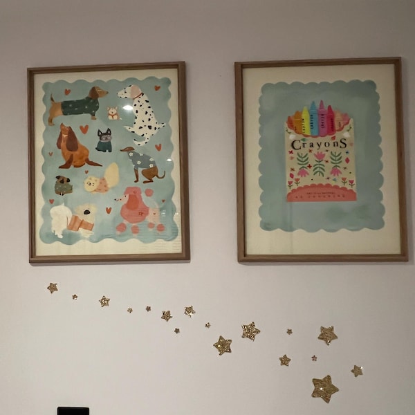 Puppy Love Blue / Kids Dog Illustration / Nursery Art / Kids Room ...