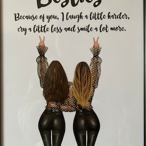Bestie Personalised Print, Best Friend Customised Gift, Friendship ...