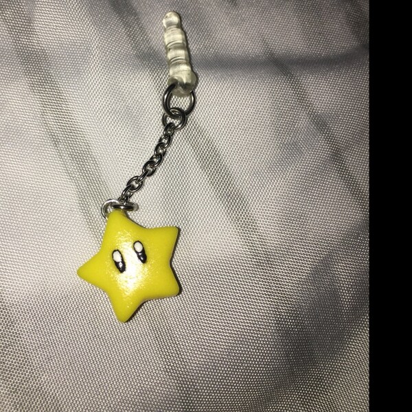 Super Mario Invincibility Star Dust Plug Charm, for iPhone or Ipod ...
