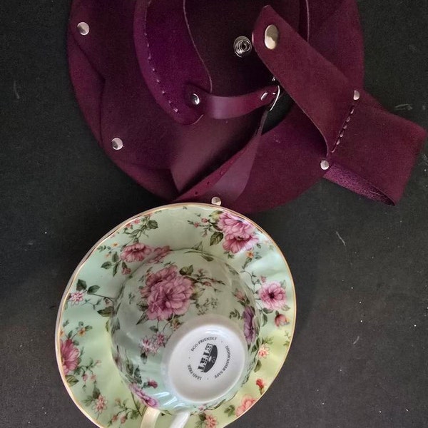 Steampunk or Renaissance Costume Teacup and Leather Holder With Belt Loop - Etsy