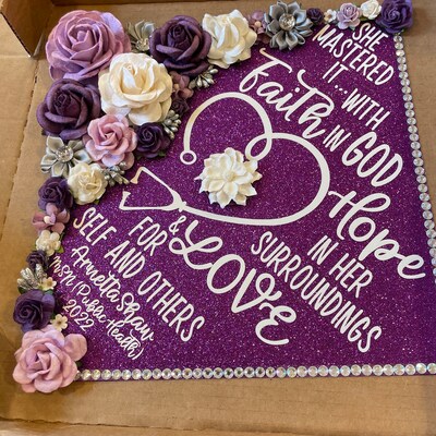 Graduation Cap Topper Mastered It With Faith Hope and Love. Customize ...