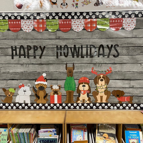 Christmas Pups - Christmas - December Bulletin Board Kit - Etsy