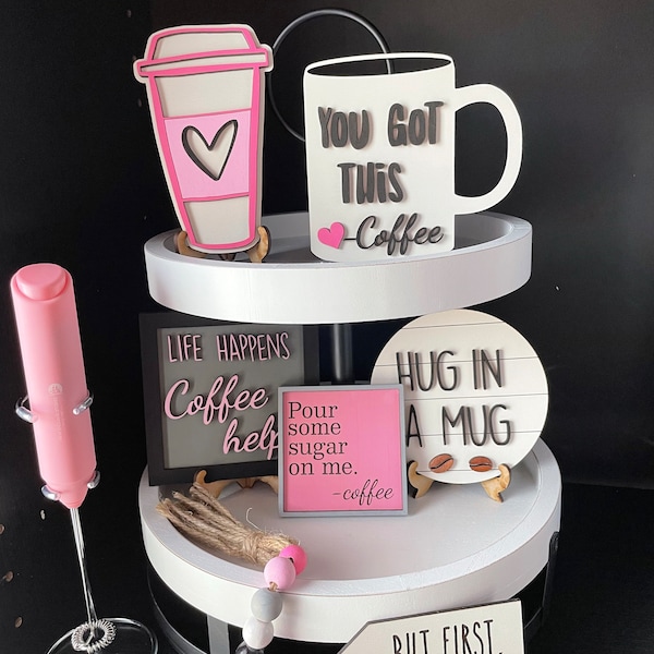 Coffee Tier Tray, Coffee Tier Tray Signs, Coffee Shop Decor, Tier Tray ...