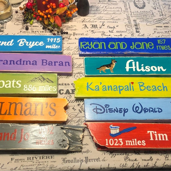 Personalized Hand Painted Distressed Wooden Directional Location Signs ...
