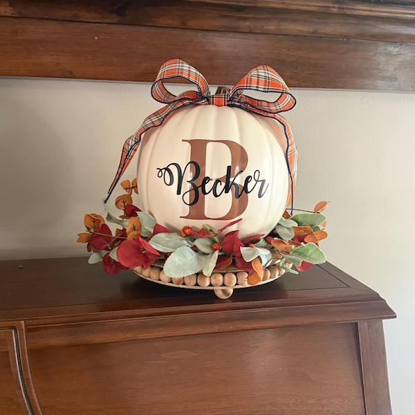 Monogram Pumpkin/last Name Pumpkin for Fall Decor, Personalized ...