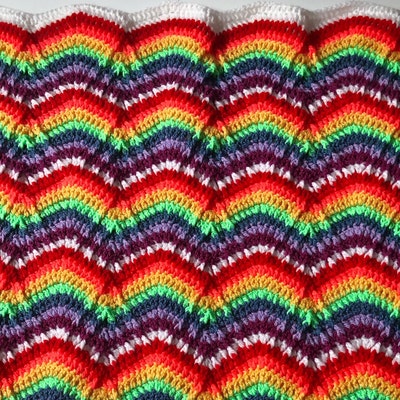 Rainbow Ripples Blanket PDF Crochet Pattern, Instant Download, Crochet ...