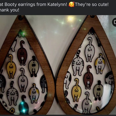 Mosaic Stained Glass Earrings // Teardrop // Mahogany Wood // Bright ...