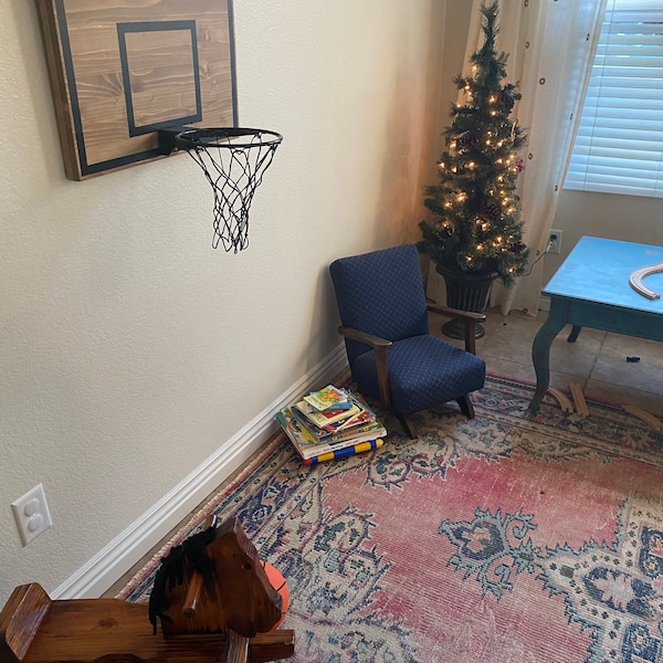 Rustic Wall Mounted Basketball Hoop Brown and Black Indoor Goal - Etsy