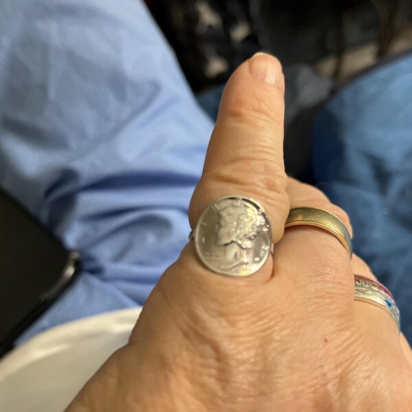 RING, MERCURY DIME, Silver Dime Coin Ring, Handmade, Silver Liberty ...