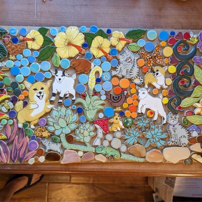 Handmade Ceramic Adirondack Chairs With Campfire and Full Blue Moon ...