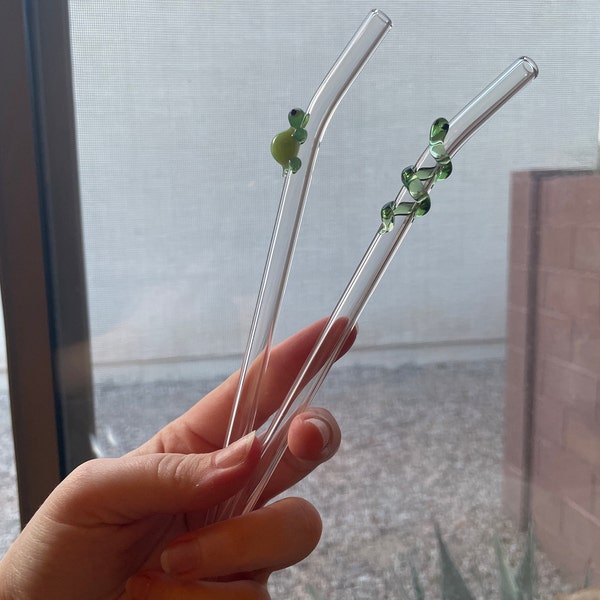 Set of Three Coquette Bow Glass Straws in White Pink Lilac Bow Straws ...