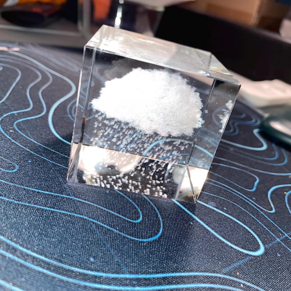 Crystal Cloud Rain Cube, Wolke, Sky, Rain, Cloud Sculpture, Paperweight ...