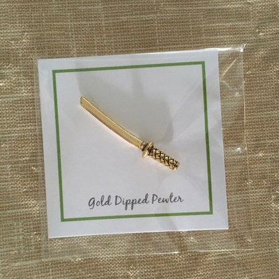 Gold Samurai Sword Lapel Pin CC511G Katana, Japanese Swords, Feudal ...