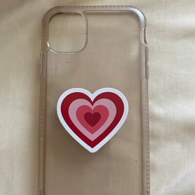 Y2K Red Heart Sticker, Red Multicolored Heart Sticker, Aesthetic ...