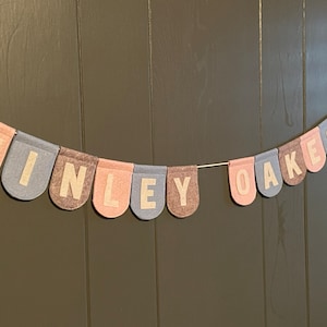 Felt Hanging Banner With Custom Lettering Monogram or Initials ...