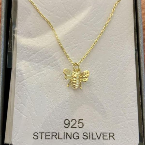 Gold Bee Necklace Dainty Bee Necklace Silver Bee Necklace Bumble Bee ...