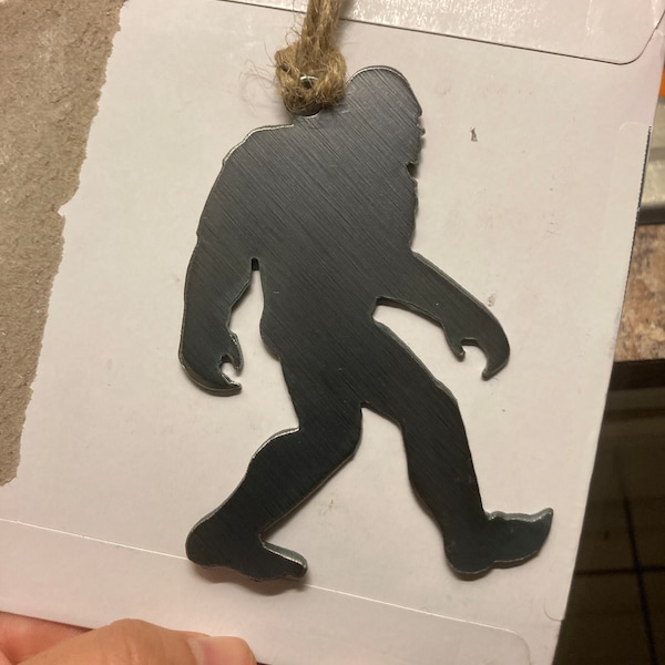 Raw Steel Sasquatch Ornament: Bigfoot Rearview Mirror Charm - Etsy