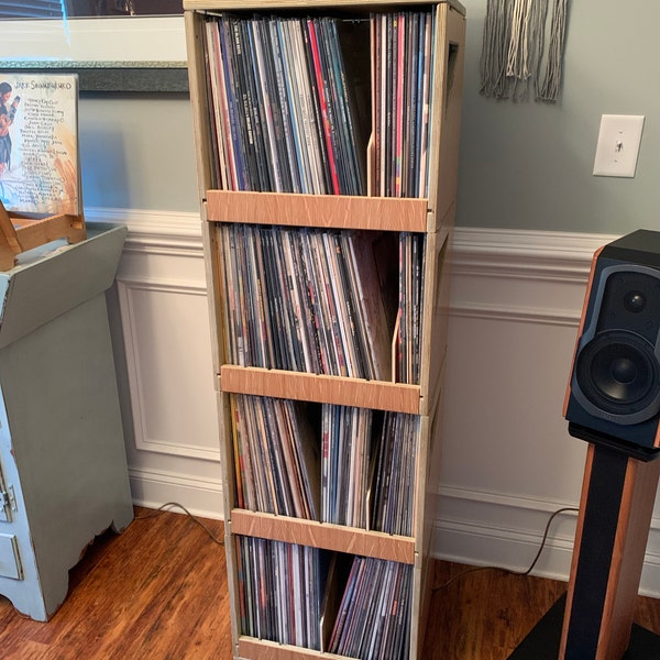 Vinyl LP Record Storage Crate Stackable - Etsy