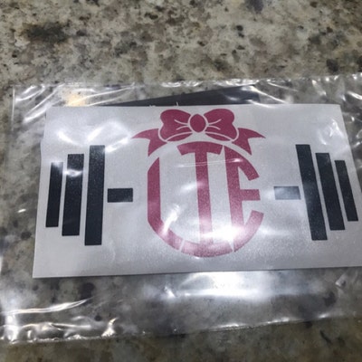 Barbell Decal Fitness Decal Women Fitness Workout Decal Crossfit Vinyl ...