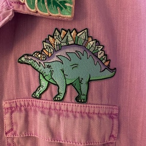 Crystal Stegosaurus Dinosaur Patch Iron on Embroidered Patches Wildflower Co. DIY - Etsy