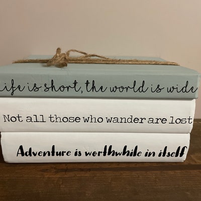 Choose Your Quote Book Set/ Decorative Books/ Book Ends/ Wedding Gifts ...