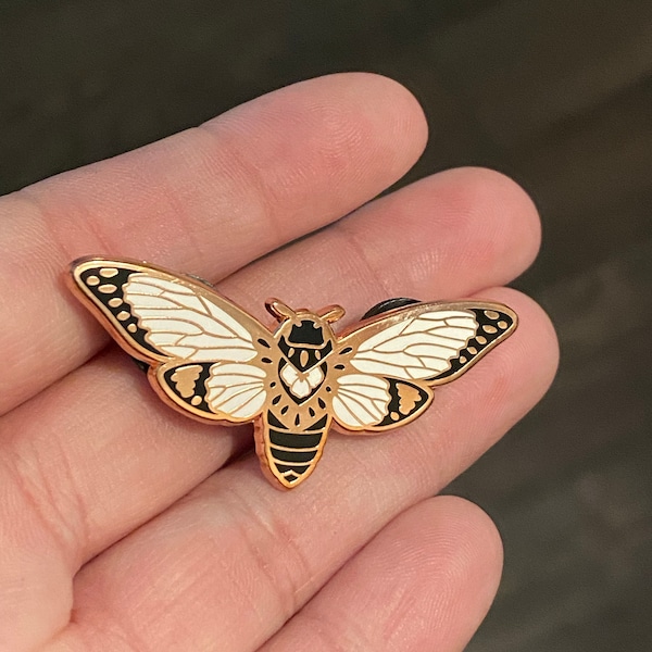 Cicada Enamel Pin, Bug Pin, Insect Pin, Beetle Enamel Pin, Goth Pin ...