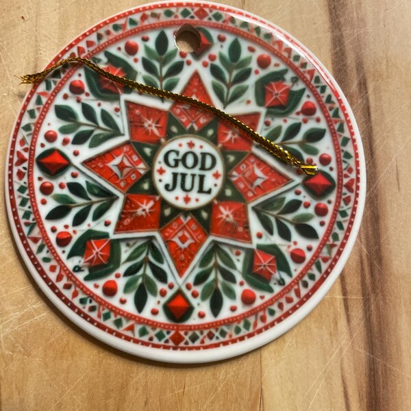 God Jul Norwegian Christmas Ornament Nordic Holiday Decor Festive ...