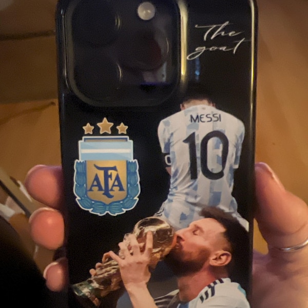 Messi Winning the World Cup for Argentina, Phone Case for iPhone 9/10 ...