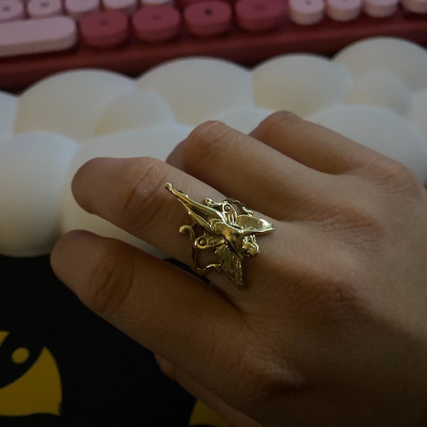 Beautiful Gold Ring With Faerie Fairy Design - Etsy