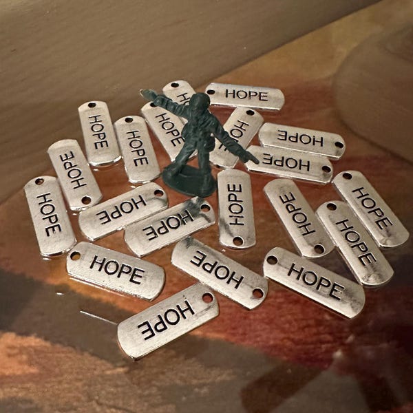 4, 20 or 50 BULK Hope Bar Tags, Antique Silver Word Charm, 21x8mm ...