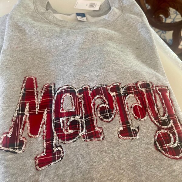 MERRY Applique Word - Zigzag - Applique Design - Instant Download - 4 ...