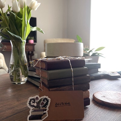 Book Coasters Wooden Bookish Gift Bookish Decor Handmade Cute Coasters ...