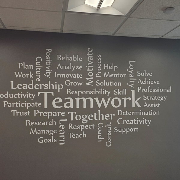 Vinyl Wall Art Decal| Teamwork |workplace Word Cluster Cloud Business ...