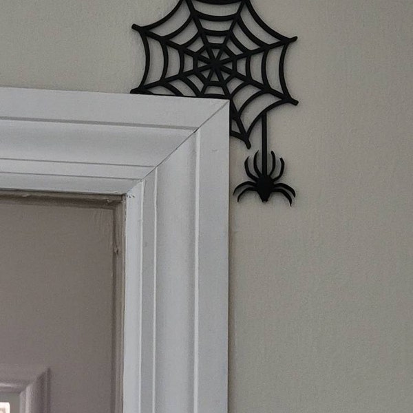 Halloween Door Corner Sign, Spider Web Halloween Decor, Halloween ...