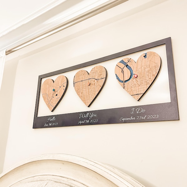 Custom Location Map Heart Design, Your City Map, Home Decor, Hometown ...