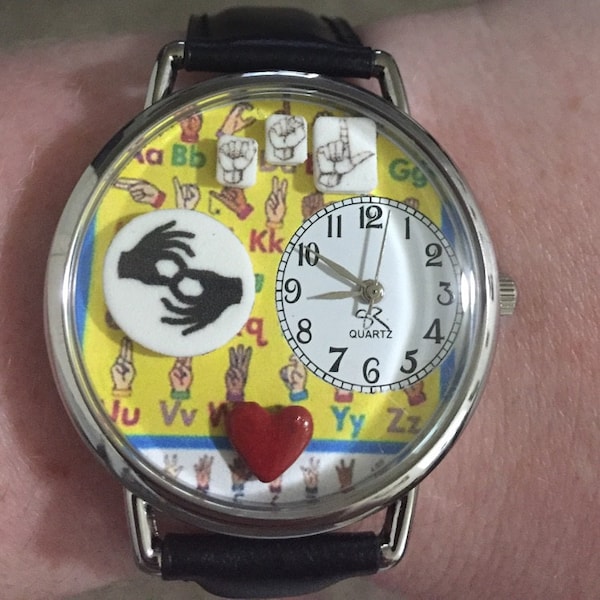American Sign Language Interpreter Watch or I Love You ASL Watch, Gift ...