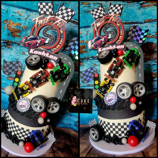 Race Car Cake Topper Two Fast Topper Fast One Need Four Speed Two Fast ...