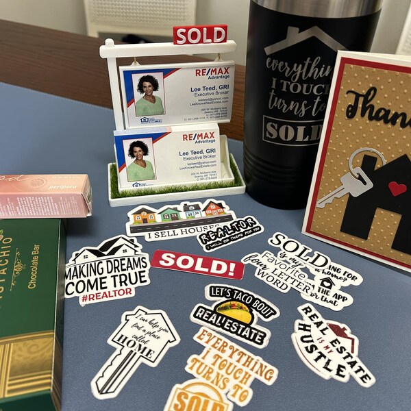Realtor Stickers Real Estate Gift Ideas Vinyl Matte Home Sold | 10 Pcs ...