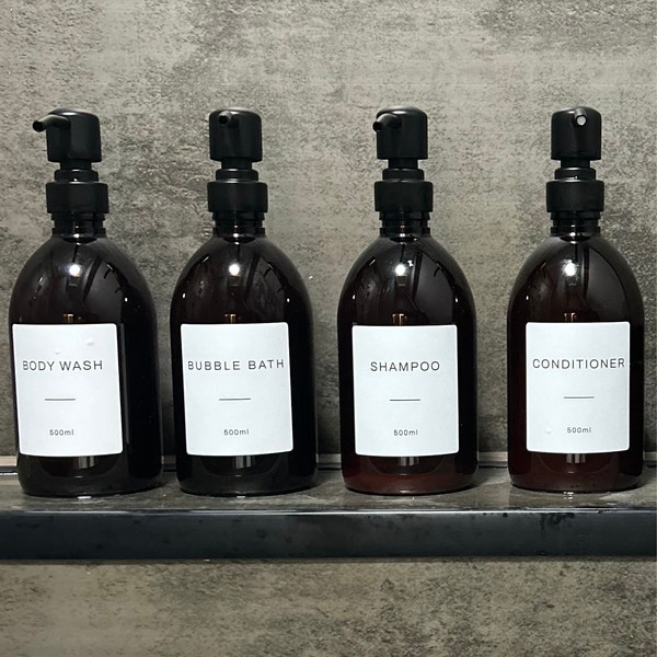 Amber Plastic Bottle - Labelled Refillable Bottle With Metal Matte ...