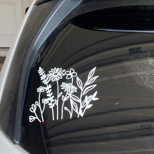 Wildflower Decal, Boho Car Decal, Gift for Plant Lovers, Plant Lover ...